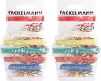 Fackelmann Fackelmann Gummiringe TECNO, Gummib&auml;nder, Haushaltsb&auml;nder, in 3 Gr&ouml;&szlig;en (Farben: Rot, Gelb, Gr&uuml;n, Blau, Wei&szlig;), Menge: 75 St&uuml;ck (Packung mit 2)