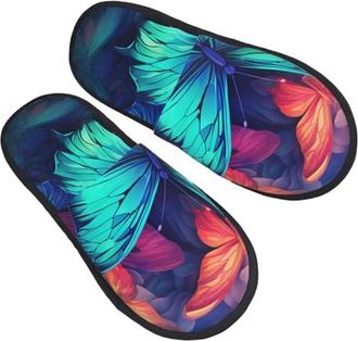 Generic Unisex Hiver Pantoufles Papillon color&eacute; Accueil Slippers Classiques Chaussons Femme pour Maison Femme Homme M