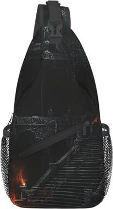 Generic Sac &agrave; bandouli&egrave;re gothique Castle Walls Dark Fantasy - Sac &agrave; bandouli&egrave;re de voyage pour homme - Sac &agrave; dos de randonn&eacute;e