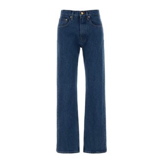 Jil Sander Femme, Jeans, Bleu, Taille: 38 FR Pantalon &Eacute;vas&eacute; en Denim
