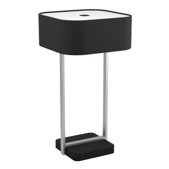 Eglo Tischlampe Savazza, minimalistische Design Tischleuchte aus Metall und Kunststoff in schwarz, weiß und silber, kleine Stehlampe, Lampe Wohnzimmer mit 