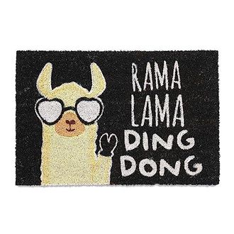Relaxdays Paillasson Lama, Fibres de Coco, Tapis &agrave; &eacute;critures, 60x40cm, antid&eacute;rapant, int&eacute;rieur & ext&eacute;rieur, Multicolore