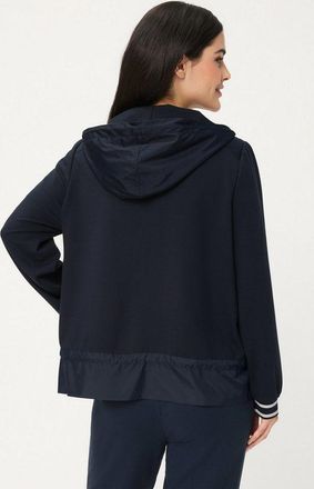 Olsen Kurzjacke im Materialmix mit Kapuze und Rei&szlig;verschluss