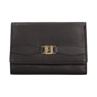 Laura Biagiotti Portefeuille Compact en Cuir - Femme - Accessoires - Noir - Taille: ONE Size