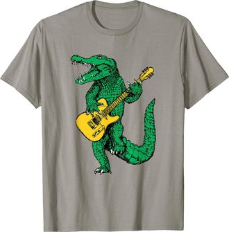 Seembo Alligator spielt Gitarre Krokodil Gitarristen Rockmusiker T-Shirt