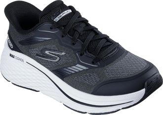 Skechers Damen Max Cushioning Elite 2.0 Leigh Sneaker, Black Textile/White Trim, 38.5 EU