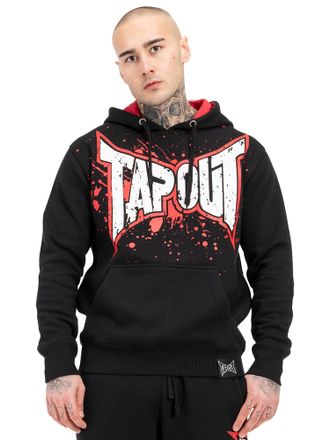 Tapout Herren Kapuzensweatshirt Normale Passform Splashing Hoodie Black/Red/Ecru XL