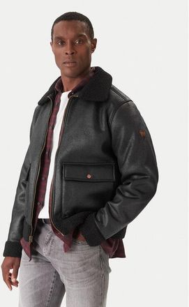 Wrangler Jacke aus Kunstleder Shearling 112371854 Schwarz Regular Fit