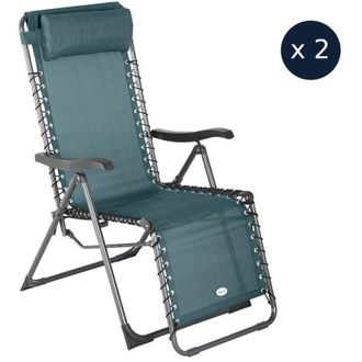 Hesperide 2 Fauteuils de jardin relax SILOS Bleu Canard - Hesp&eacute;ride