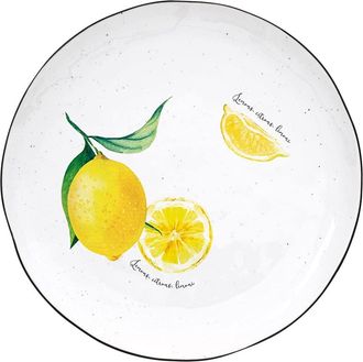 Easy Life Speiseteller AMALFI ZITRONEN rund weiß gelb D. 26cm aus Porzellan