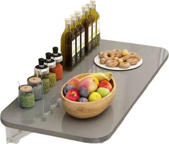 Generic An Der Wand Montierter Klapptisch, Schwebender Arbeitstisch Aus Holz, Zusammenklappbare W&auml;scherei-Montagestation, 50 Kg Tragf&auml;higkeit, Platzsparend fo