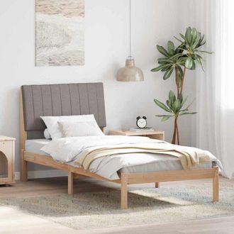vidaXL Bettrahmen mit Kopfteil Braun 90 x 200 cm Massives Kiefernholz vidaXL