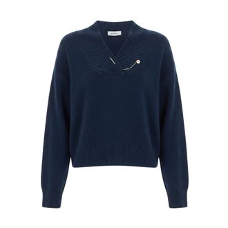Kocca Rodopiano V-Ausschnitt Strick - - Knitwear - Damen - Blau - S