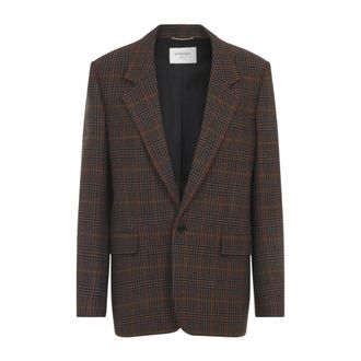Saint Laurent Braune Wolljacke Stilvolles Design - - Jackets - Damen - Braun - M