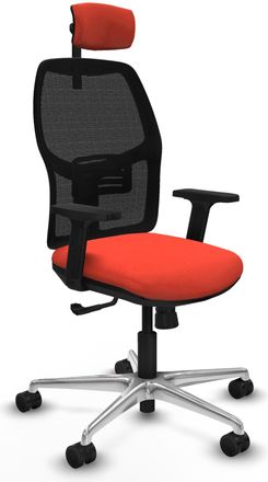 Piqueras y Crespo Alfera Stuhl mit Lendenwirbelst&uuml;tze mit 2D-Armlehnen und h&ouml;henverstellbarem Kopfteil und Neigungsverstellung, ausgestattet mit Sincro 4 Positionen und