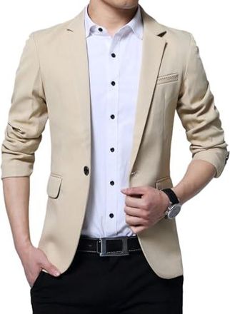 Generic Veste de Costume pour Homme, élégante Veste de Costume décontractée à Un Bouton, idéale pour Le Travail et Le Quotidien