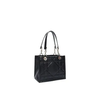 Dior Womens Quilted Leather Shoulder Bag Black With Suede