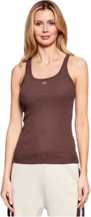 Pinko Pinko, Femme, Tops, Brun, Taille: 42 FR Calcolatore Sleeveless Top