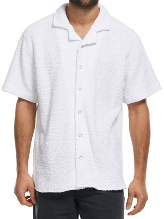 Indicode Herren INRaney Kurzarm-Hemd aus Baumwoll-Boucle | Herrenhemd M&auml;nnerhemd Offwhite, M