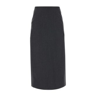 Jil Sander Woll-Bleistiftrock - - Skirts - Damen - Grau - M