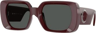Versace Roter Rahmen- Dunkelgraue Gl&auml;ser Sonnenbrille - - Accessories - unisex - Rot - 54 MM
