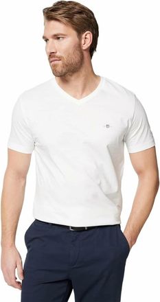 GANT Slim Fit Shield V-Neck T-Shirt - - Tops - Herren - Wei&szlig; - L
