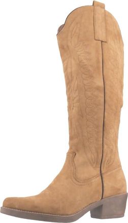 Elara Damen Stiefel Cowboy Boots Chunkyrayan F1225 Camel Suede New-41