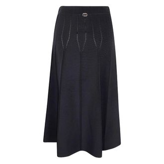 Twinset Gestrickter Midirock - - Skirts - Damen - Schwarzk - XL