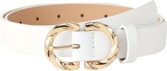 Generic 1 ceinture en polyuréthane avec boucle en métal, accessoire classique, tendance, accessoire pour femme, blanc, 105 cm