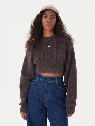 Tommy Jeans Pullover Badge DW0DW22024 Braun Regular Fit