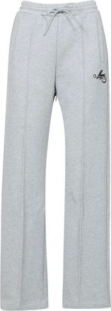 Msgm Msgm, Femme, Pantalons, Gris, Taille: 40 FR Melange Jersey Joggers with Cursive Logo