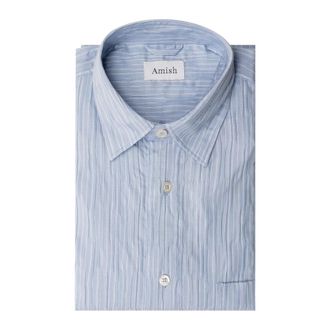 Amish Homme, Chemises, Bleu, Taille: L Dropped Shirt