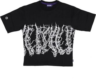 Octopus Stacheldraht Kurzarm Tee - - Tops - Herren - Schwarzk - XS