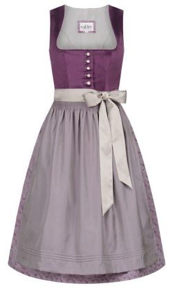 N&uuml;bler Trachtenkleid Midi Dirndl Giovanna in Aubergine von N&uuml;bler - Rockl&auml;nge 65 cm