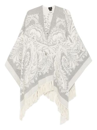 Etro Poncho mit Muster - Weiß