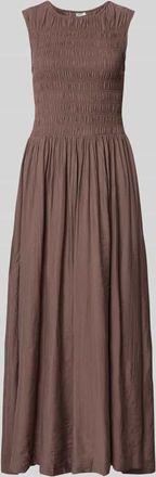 Mbym Maxikleid aus Viskose-Mix mit Smok-Details Modell Sorellia