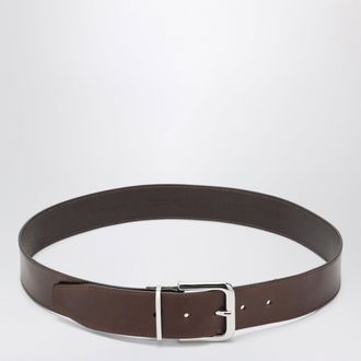 Frankie Shop Sarno G&uuml;rtel aus braunem Leder mit silberfarbener Schnalle