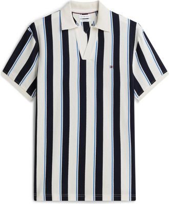 Tommy Hilfiger Strick-Poloshirt aus mercerisierter Baumwolle mit Streifenmuster in