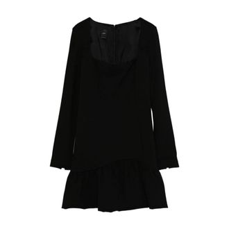 Pinko Schwarzes Midi-Kleid mit Quadratischem Ausschnitt - - Dresses - Damen - Schwarzk - L