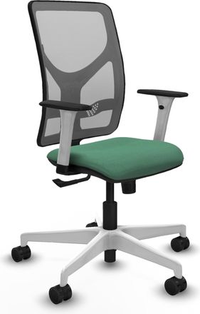 Piqueras y Crespo B&uuml;rostuhl mit wei&szlig;en und schwarzen Armlehnen, h&ouml;henverstellbare Lendenwirbelst&uuml;tze, ausgestattet mit 3 Positionen und Schneidschaum, Grau/Smaragdgr&uuml;n