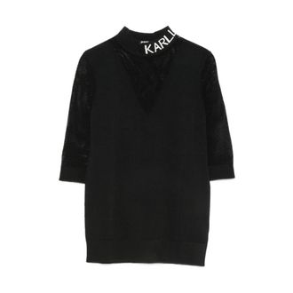 Karl Lagerfeld Shirt Filo Nera M/rete - - Knitwear - Damen - Schwarzk - XS