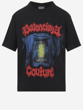 Balenciaga Mens T-Shirt Cotton Black T-Shirts And Polos