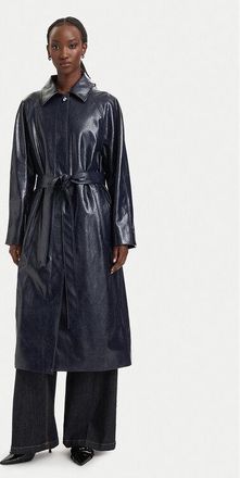 HUGO BOSS Kunstleder-Mantel Marede-1 50563173 Dunkelblau Regular Fit
