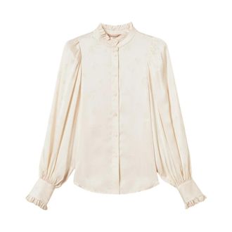 Twinset Femme, Blouses et Chemises, Beige, Taille: 40 FR Chemise en satin jacquard