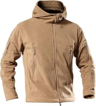 Onsoyours Homme Militaire Résistant au Vent Veste Polaire Chaud avec Capuche pour des Sports Manteau Militaire Chaude Veste dautomne Le Travail et Le Loisir B K