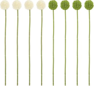 NUOBESTY 8 St&uuml;ck K&uuml;nstliche Craspedia Blumen Realistische Gef&auml;lschte Kugelblumen in Gr&uuml;n und Wei&szlig; Dekoration f&uuml;r Zuhause Hochzeit und Selbstgemacht Blumenarran