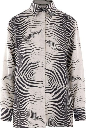 Roberto Cavalli t-shirt à imprimé zébré - Blanc