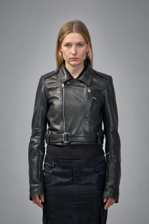Rick Owens Cropped Leather Jacket Lukes Stooges