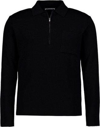Daniele Fiesoli Herren Pullover schwarz Schurwolle unifarben