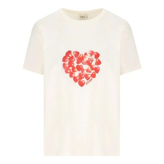 Chlo&eacute; T-Shirt mit Kirschprint - - Tops - Damen - Wei&szlig; - XS